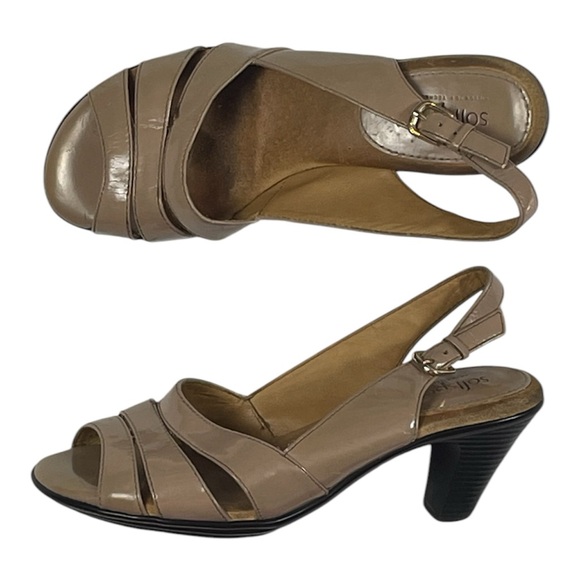Softspots | Shoes | Vintage Softspots Nude Patent Leather Slingback ...